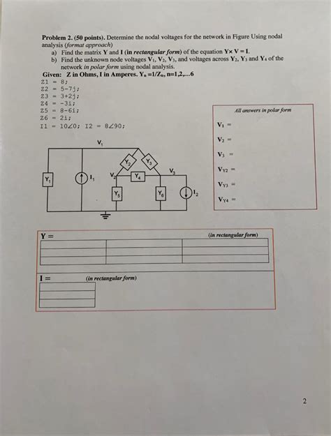 Solved Problem 2 50 Points Determine The Nodal Voltages Chegg Com