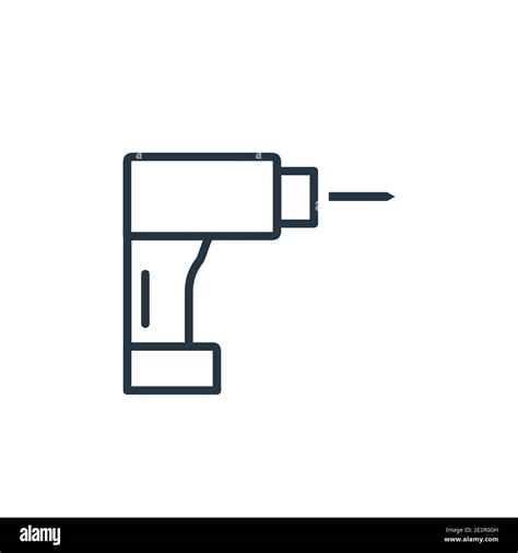 Cordless Drill Outline Vector Icon Thin Line Black Cordless Drill Icon Flat Vector Simple