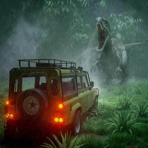 Jurassic Park Jeep Backdrop Inspired Party Backdrops