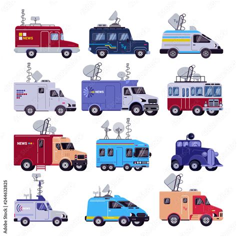 News Van Color Icon Satellite Truck Remote Television Clip Art Library