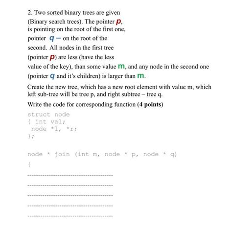 Solved 2 Two Sorted Binary Trees Are Given Binary Search