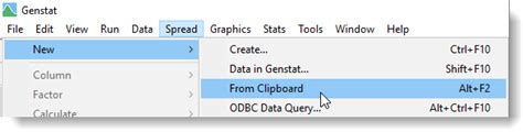 creating a spreadsheet using clipboard data genstat knowledge base 2023
