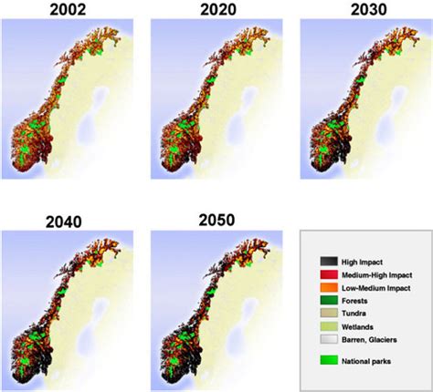 Human Impact Norway 2002 2050 With Protected Areas Grid Arendal