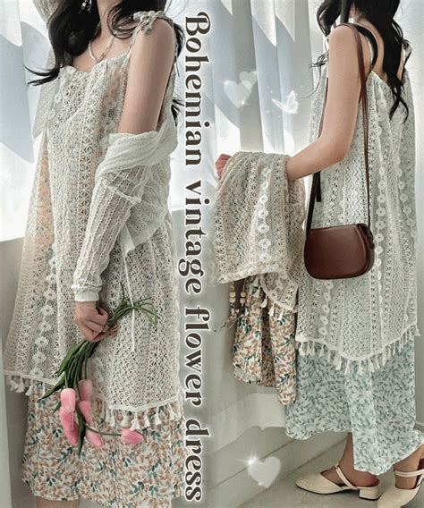 당일🚀11💕 그린 옐로우 보헤미안 플로럴 빈티지 민소매 롱원피스 니나 2col 에이블리