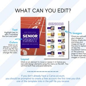 Track And Field Senior Night Program Template Digital Canva Template