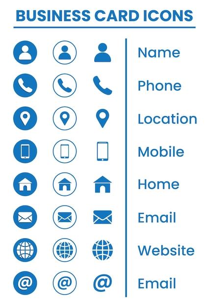 Business Card Icons Vector Art Set Premium Ai Generated Vector