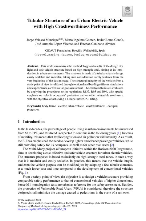 Pdf Tubular Structure Of An Urban Electric Vehicle With High