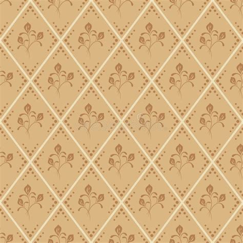 Seamless Beige And Brown Vector Floral Pattern Stock Vector