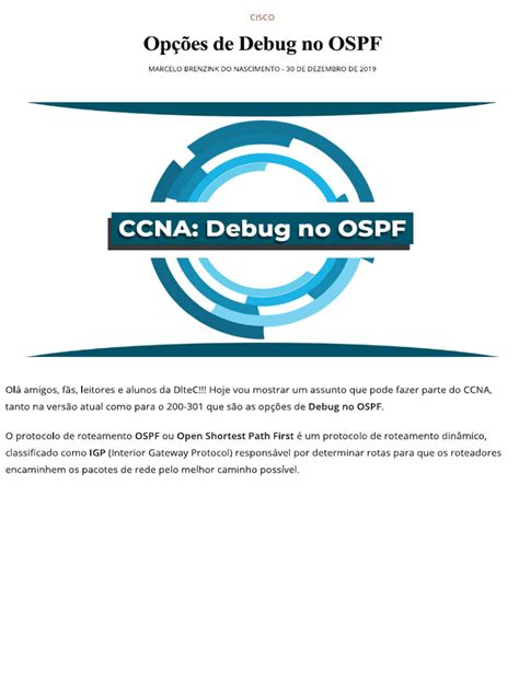 Opções De Debug No Ospf Dltec Do Brasil Pdf