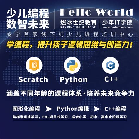 咸宁scratch编程培训机构哪家好？咸宁少儿编程培训 咸安青少年少儿编程培训教育机构 温泉燃冰世纪教育孩子编程培训班咸宁scratch培训