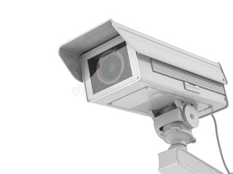 White Cctv Camera Or Security Camera Isolated On White Stock Image