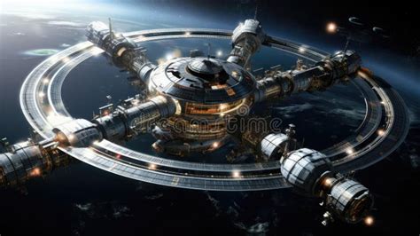 Orbital Space Station In Space Near Earth Stock Image Image Of