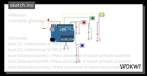 Sistema de alarma 2 sensores - Wokwi ESP32, STM32, Arduino Simulator