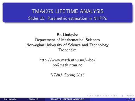 pdf tma4275 lifetime analysis ntnu contents of slides 15