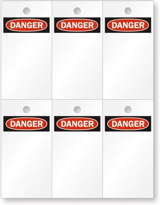 LOTO Blank Danger On Top Laser Printable Tags SKU TG