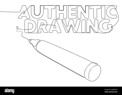 One Continuous Line Of Authentic Drawing Text Written With A Pencil Felt Tip Pen Thin Line
