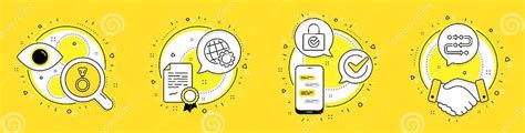 Globe Password Encryption And Medal Icons Set Methodology Sign Internet Settings Protection