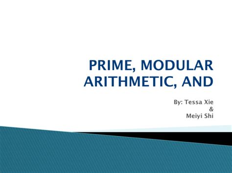 Prime Modular Arithmetic And Squares