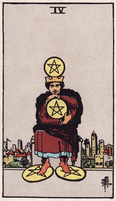 Four Of Coins Tarot Triptych Tetragrammaton