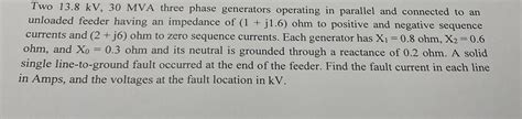 Solved Two 13 8kv 30mva Three Phase Generators Operating In