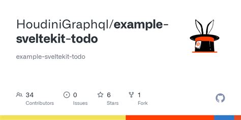 GitHub HoudiniGraphql Example Sveltekit Todo Example Sveltekit Todo