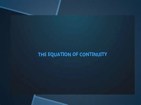 Fluid Dynamics Continuity Equation Bernoulli Equation Head Loss Application Pptx