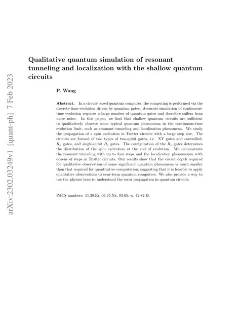 pdf qualitative quantum simulation of resonant tunneling and