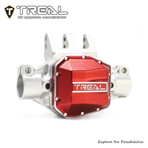 Treal Scx10 Pro Aluminum 7075 Rear Axle Center 3rd Member Housing W Diff Cover Upgrades