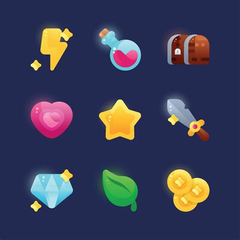 Playful Rounded In Game Ui Icons For Mmorpg Apps 17370953 Vector Art At Vecteezy