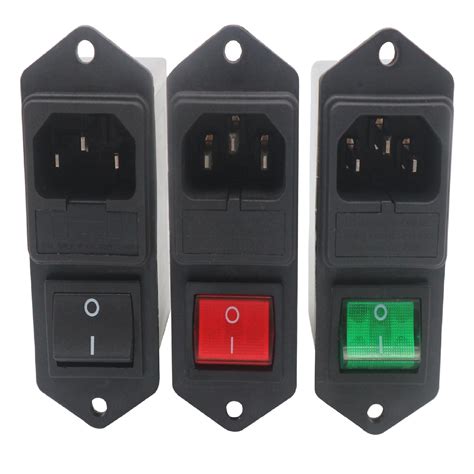 IEC Inlet Power Filter EMI EMC Noise Filter A VAC With A Light And A Fuse Active