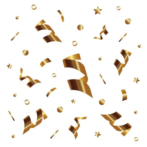 폭죽 골드 색종이 일러스트 세트 귀여운 파티 포퍼 일러스트 세트 색종이 폭발 폭죽 축하 벡터 드로잉 손으로 그린 스타일 프리미엄 벡터