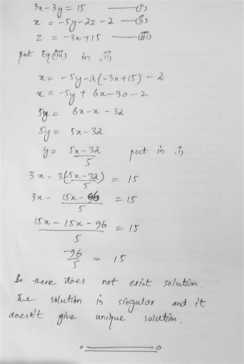 [solved] 2 solve the system of equations algebraically 3x 3y 15 x