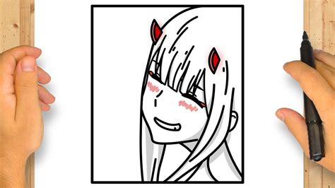 როგორ დავხატოთ Zero Two Darling In The Fraxx ეტაპობრივად მარტივი და მარტივი Youtube