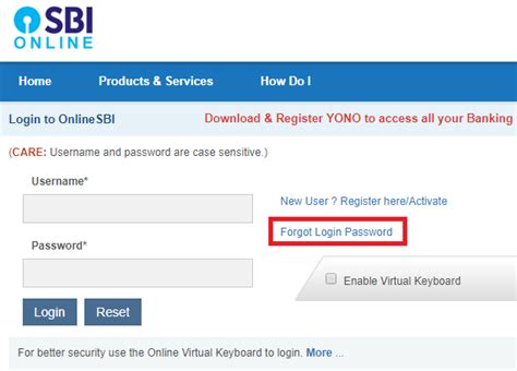 How To Reset SBI Net Banking Password Using Profile Password