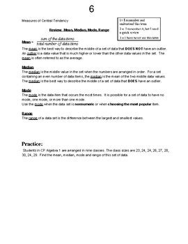 Mean Median Mode Practice By Amazing Educational Services TpT