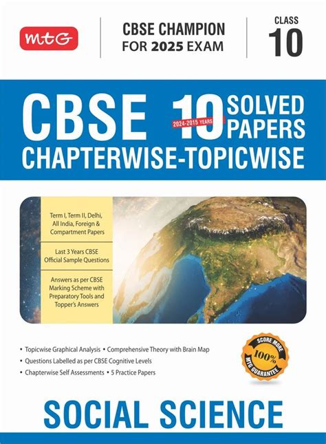 10 Years Cbse Champion Chapterwise Topicwise Social Science Class 10