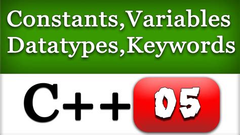 C Constants Variables Data Types Keywords C Programming Video Tutorial Youtube