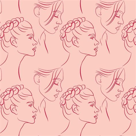 Premium Vector Girl Profile Beauty And Fashion Pattern