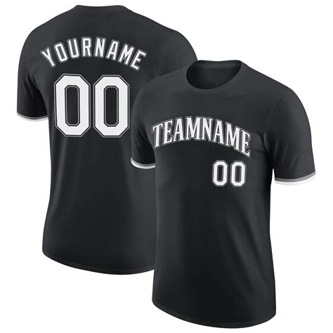 Custom Black White Gray T Shirt