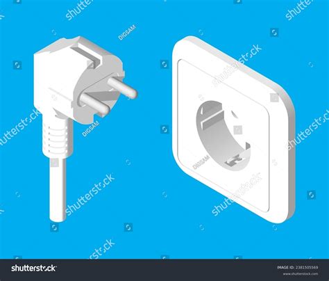 Set Power Plug Socket D Isometric Stock Vector Royalty Free Shutterstock