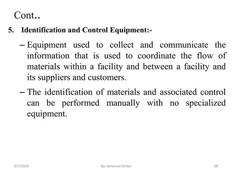 Lecture 1 Material Handling Equipment Introduction To Material