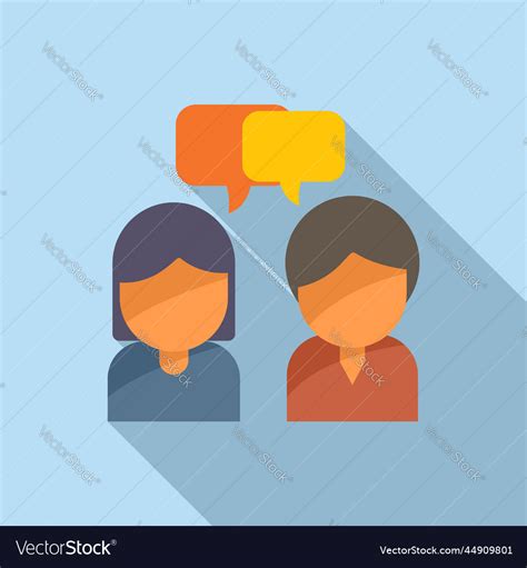 People Interaction Icon Flat Digital Royalty Free Vector