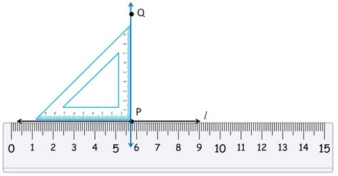 Perpendicular To A Line Through A Point On It Using Set Squares