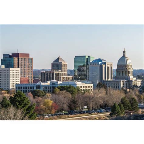 Boise City Skyline Isolated On White Background Stock Illustration Illustration Of Background
