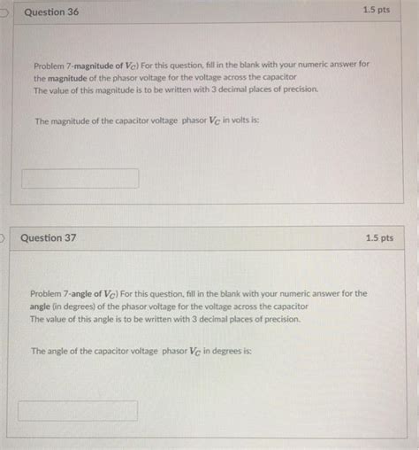 solved problem 7 18 points use phasor circuit analysis to