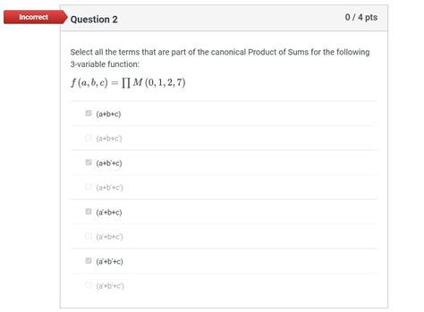 Solved Incorrect Question 2 0 4 Pts Select All The Terms