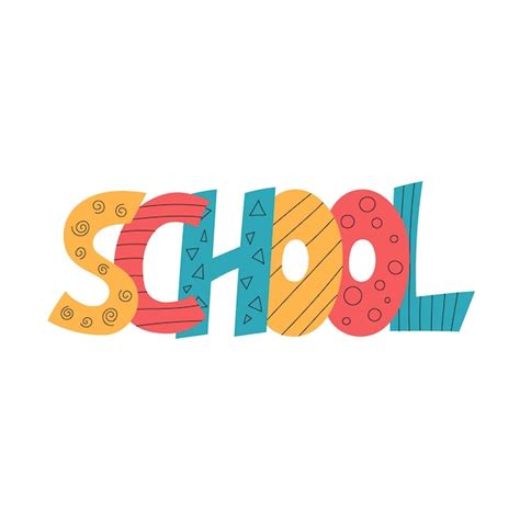 Premium Vector School Word Lettering Creative Vector Illustration Of
