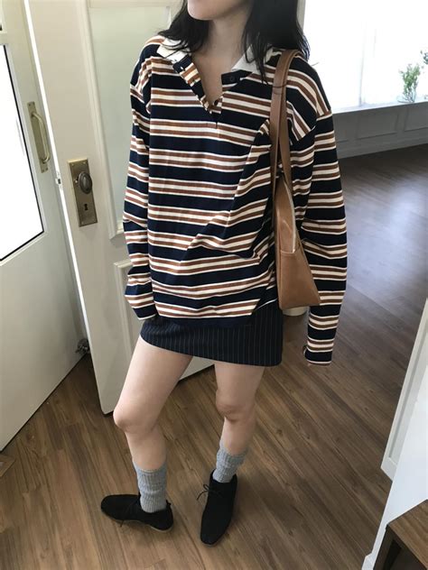 디플리 히피 스트라이프 미니 스커트and바지 벨트포함 2colors