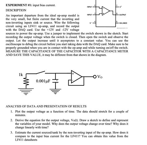 Input Experiment 1 Input Bias Current Description