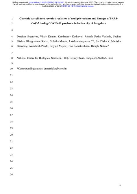 Pdf Genomic Surveillance Reveals Circulation Of Multiple Variants And